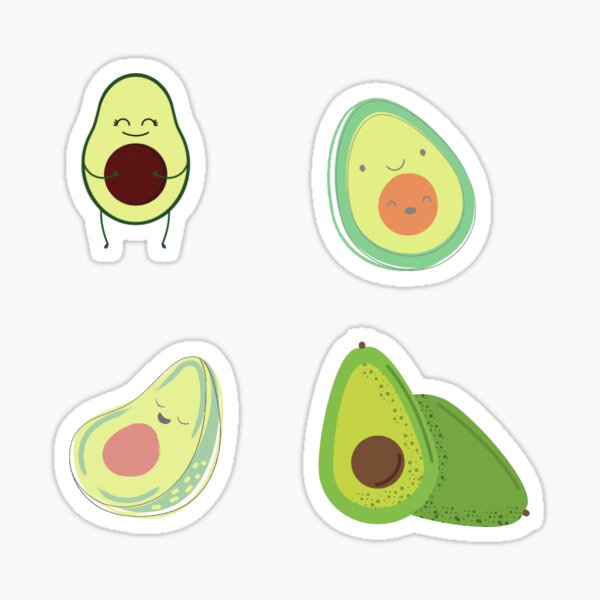 "Avocado Sticker Pack" Sticker for Sale by hetalp04 | Redbubble