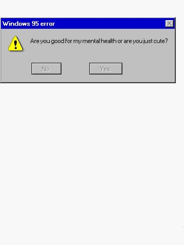 "Windows error cute mental health design " Sticker by jannellealino ...