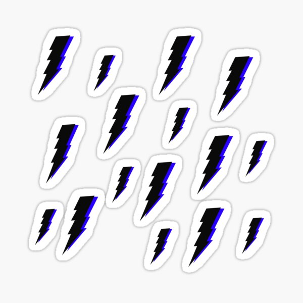 "black and blue lightning sticker pack" Sticker for Sale by ...