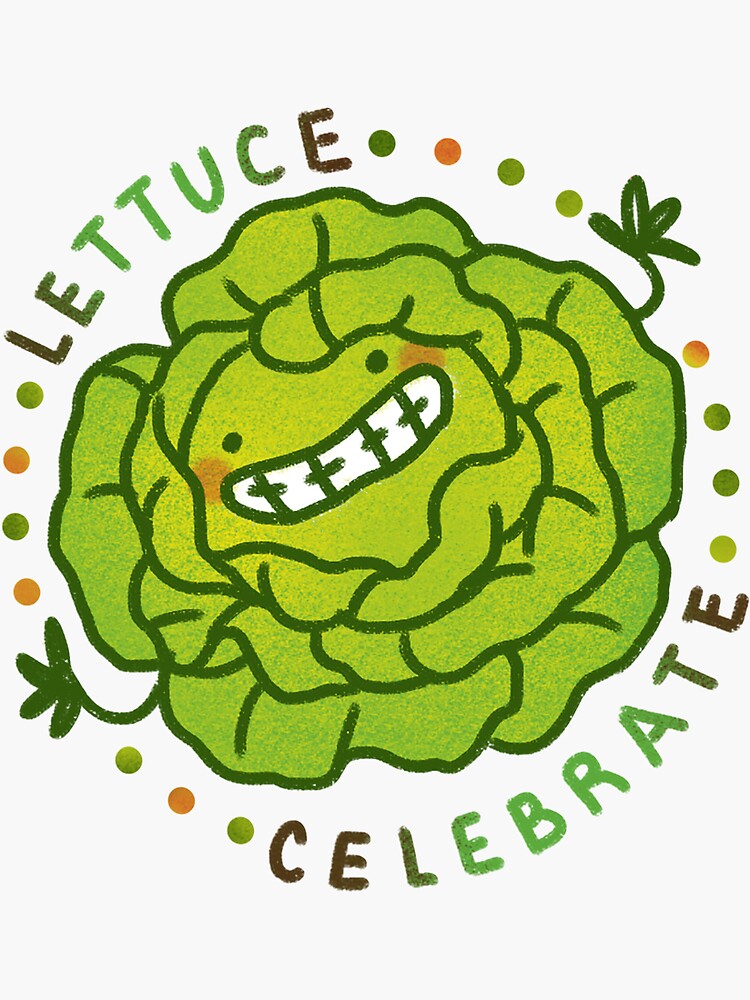 "Lettuce Celebrate" Sticker for Sale by Squosh | Redbubble
