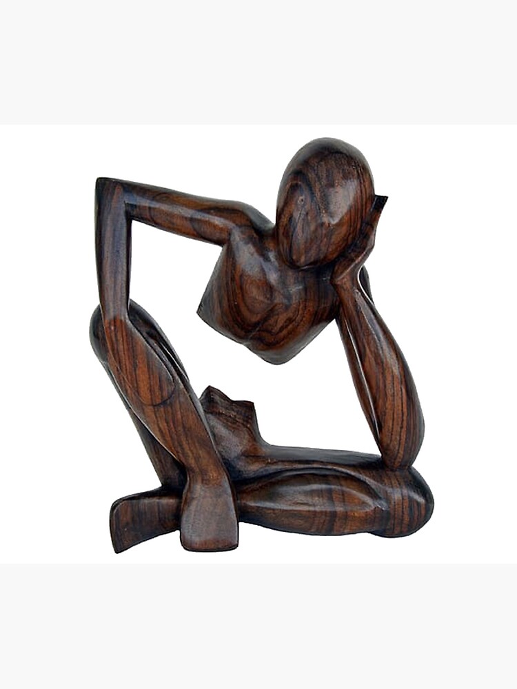 "Brown wooden human figure sculpture" Poster by bassel-ad | Redbubble