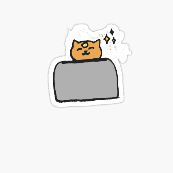 "Toast Cat!" Sticker by LuxPNSilva | Redbubble