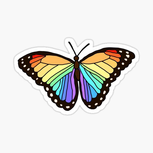 "Rainbow Butterfly" Sticker by thorawestlind | Redbubble