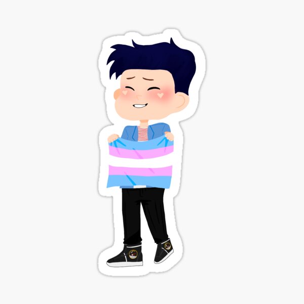 "amazingphil with a trans flag" Sticker for Sale by silentlis | Redbubble