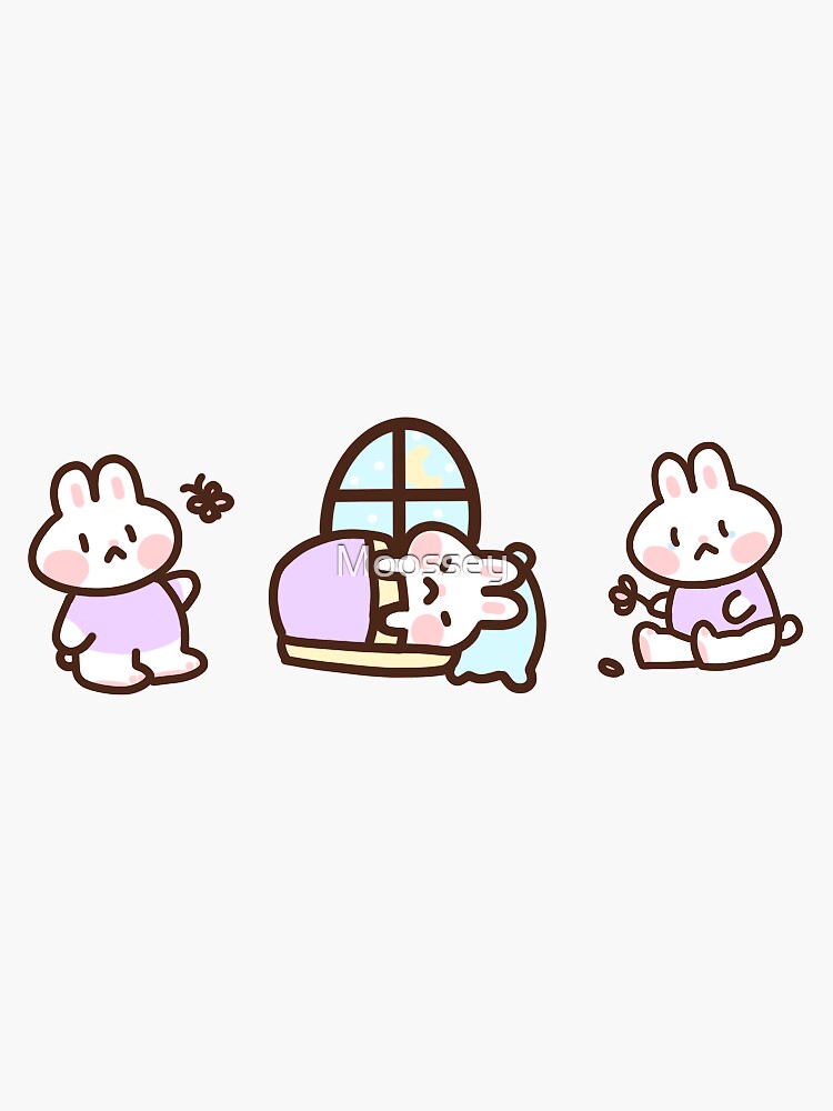 "Sad Bunny" Sticker by Moossey | Redbubble