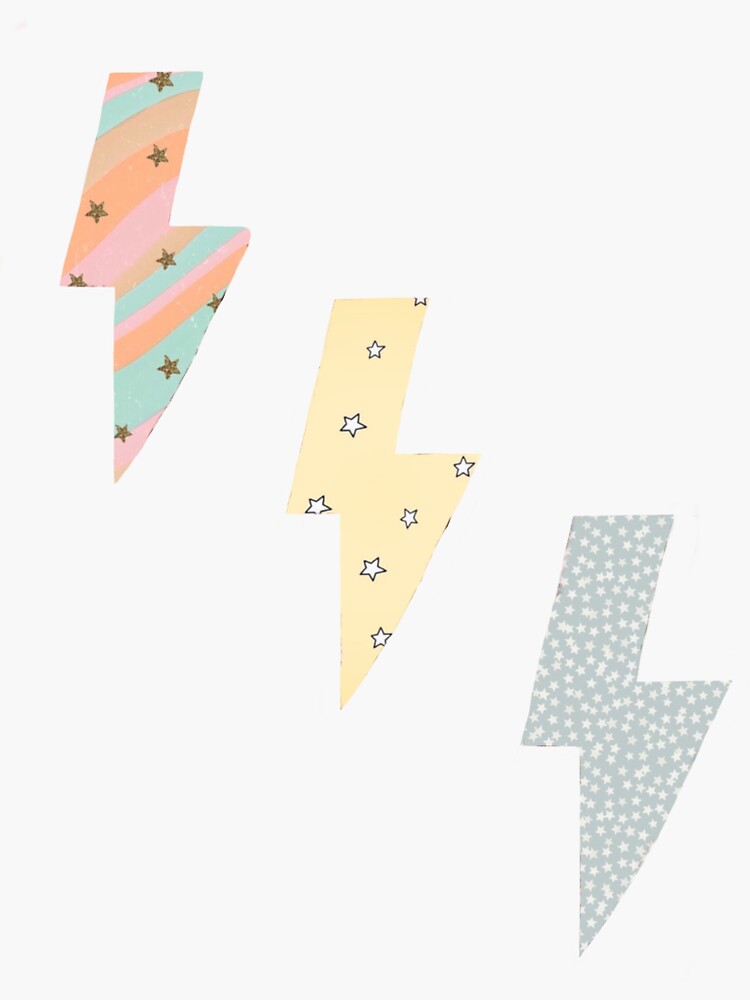 "VSCO Star Pattern Lightning Bolts" Sticker for Sale by emilynauriantal ...