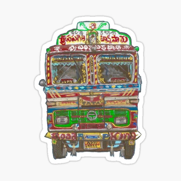 "India Bus" Sticker for Sale by ED-G-E | Redbubble