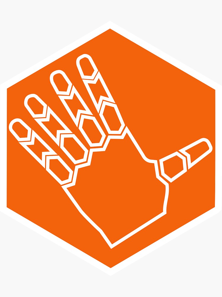 "GRiP's Research Division Logo in Orange with White Outline " Sticker ...