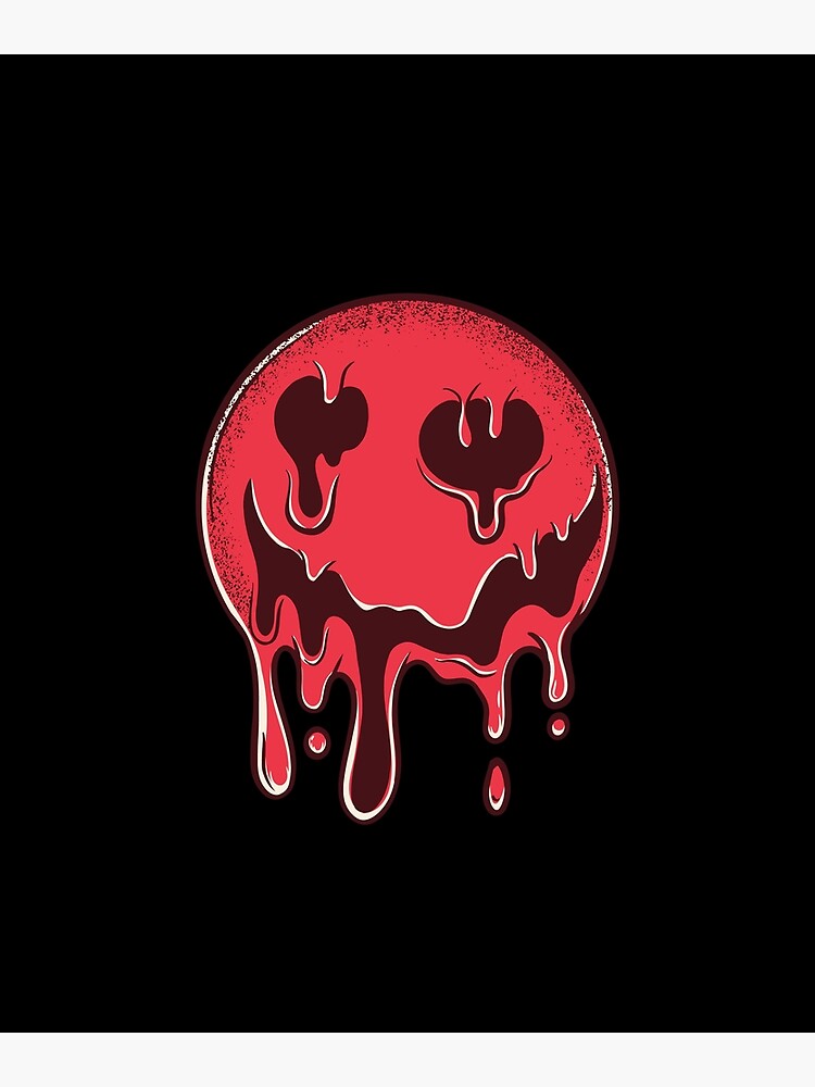 " Red Melting Smiley Face " Art Print for Sale by darren415 | Redbubble