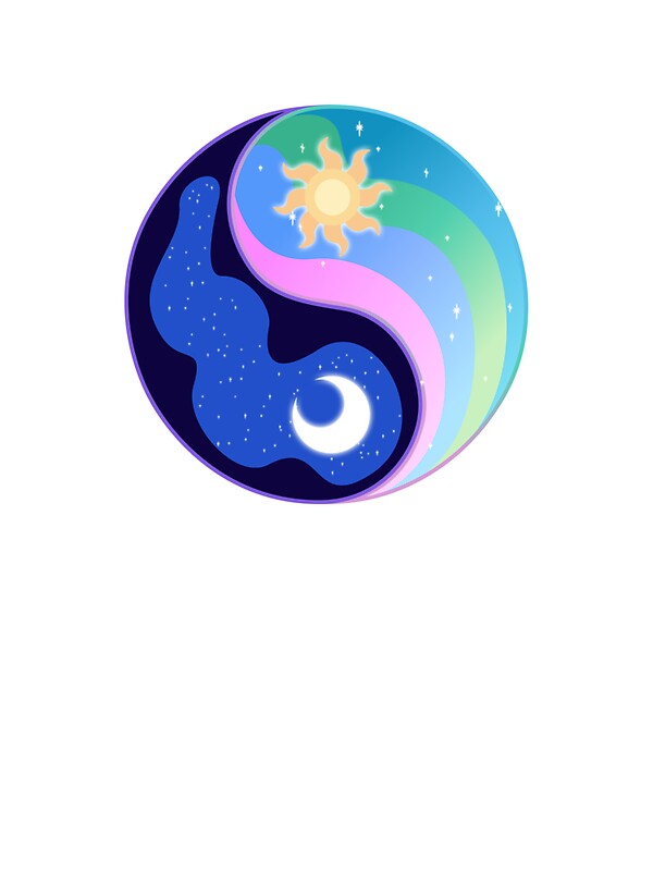 "Celestia/Luna Yin Yang Subtle Brony Symbol" Stickers by nimaru | Redbubble