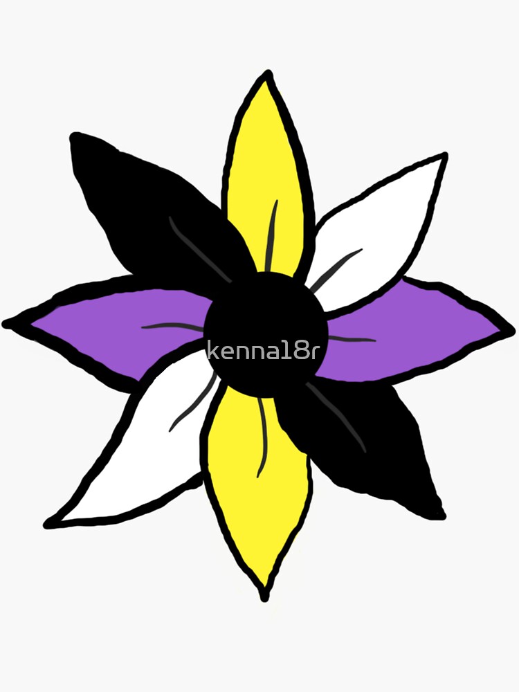 "Nonbinary Pride Individual Flower" Sticker for Sale by kenna18r ...