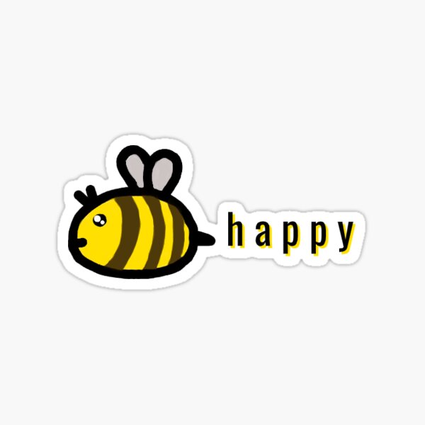 ""bee" happy aesthetic sticker" Sticker by madebyisabel | Redbubble