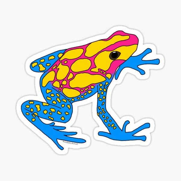 "Pansexual Pride Frog" Sticker by riceballartist | Redbubble