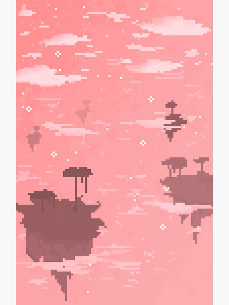 "Beautiful 8BIT Pixelart Fantasy Floating Island" Sticker for Sale by ...