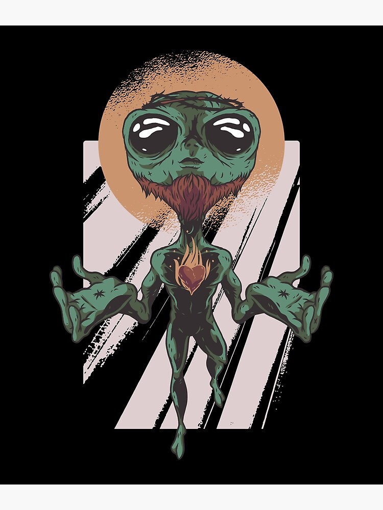"Funny Alien Jesus Design" Leinwanddruck von DavinciStore21 | Redbubble