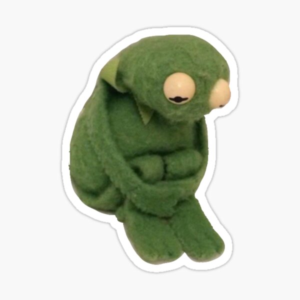 "Kermit the frog meme depressed " Sticker for Sale by ceciliacg | Redbubble