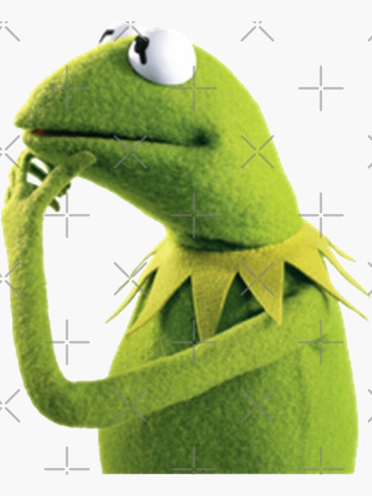 "Kermit the frog meme thinking " Sticker for Sale by ceciliacg | Redbubble