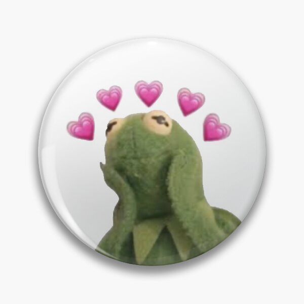"Kermit the frog heart meme" Pin for Sale by ceciliacg | Redbubble