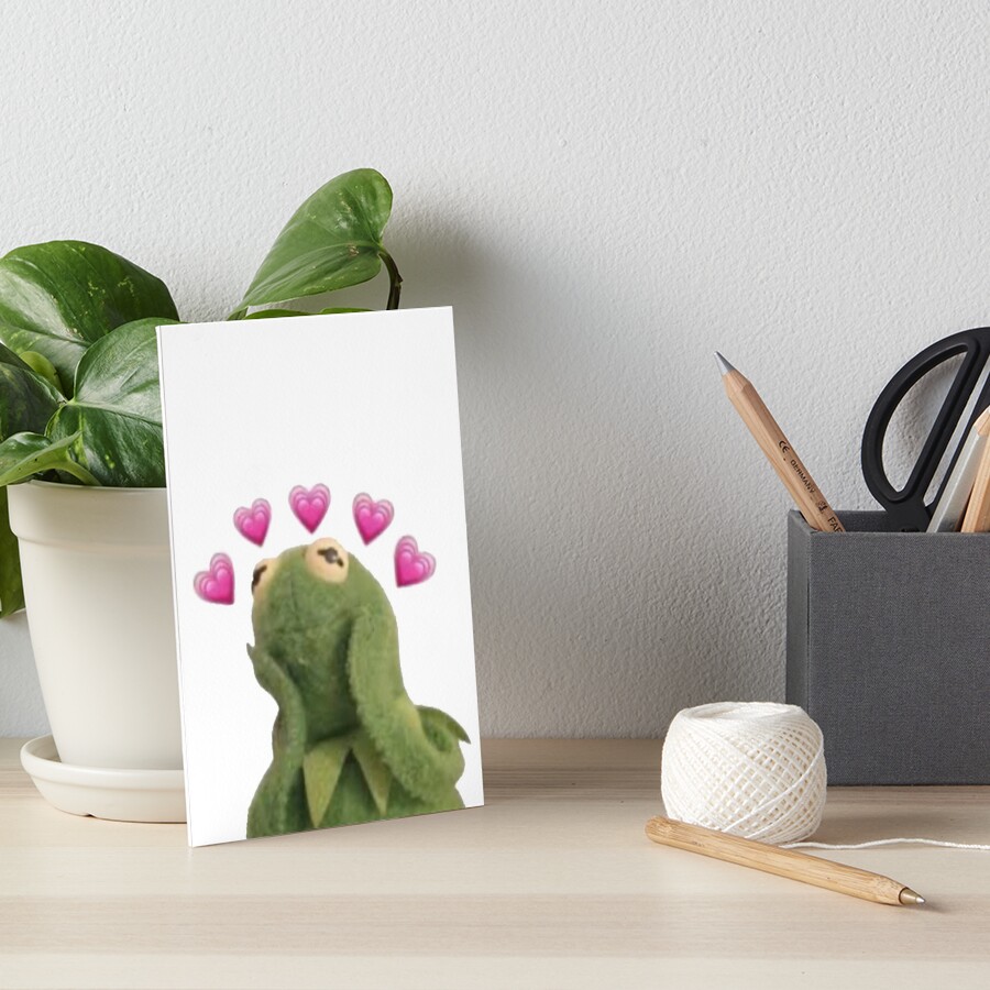 "Kermit the frog heart meme" Art Board Print by ceciliacg | Redbubble