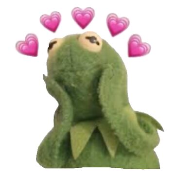 "Kermit the frog heart meme" Sticker for Sale by ceciliacg | Redbubble