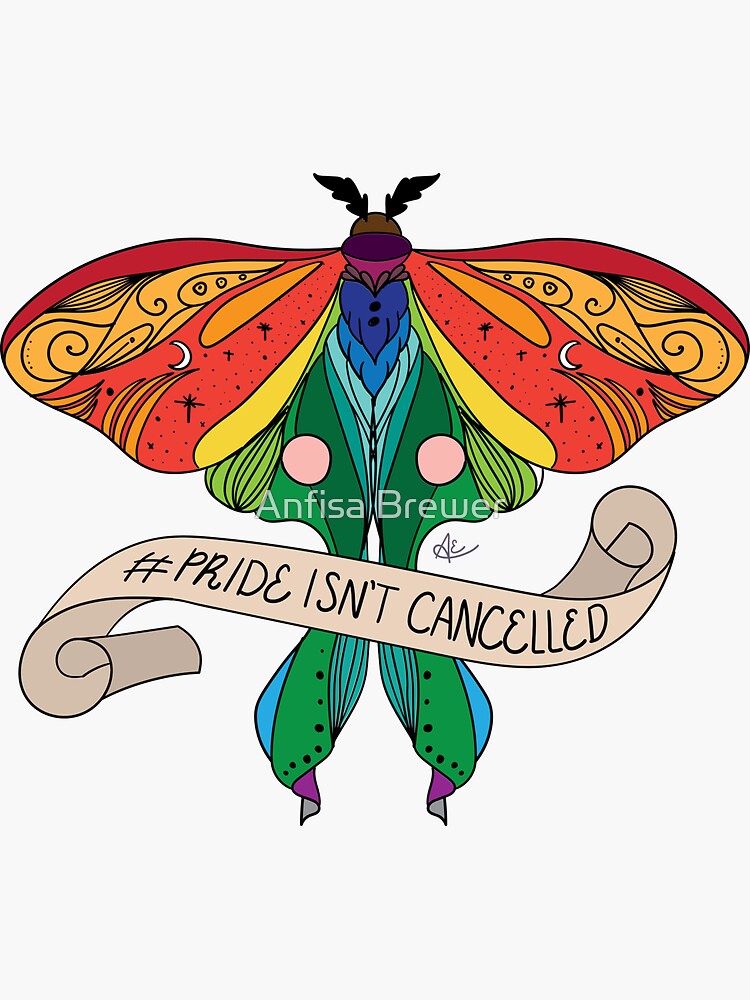 "Pride Moth" Sticker for Sale by Anfisa Brewer | Redbubble