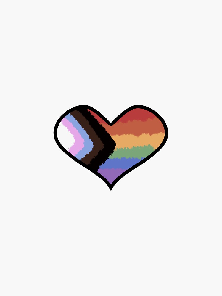 "POC+Trans Inclusive Pride Heart" Sticker by CornSnek | Redbubble