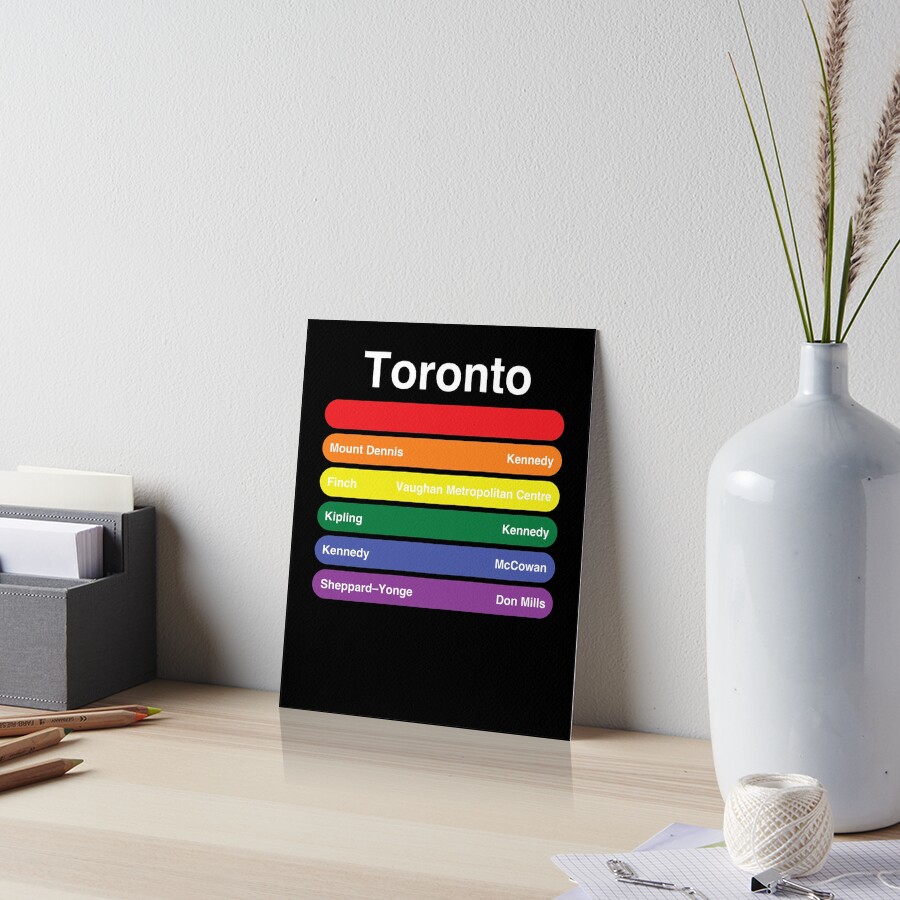 "Toronto Pride Rainbow Flag Color Metro Train Lines LGBTQ" Art Board ...
