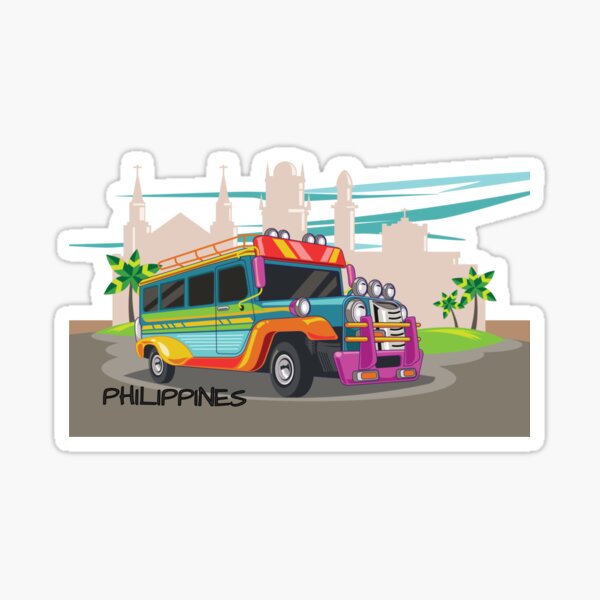 "Philippines Jeepney" Sticker for Sale by buchananl123 | Redbubble