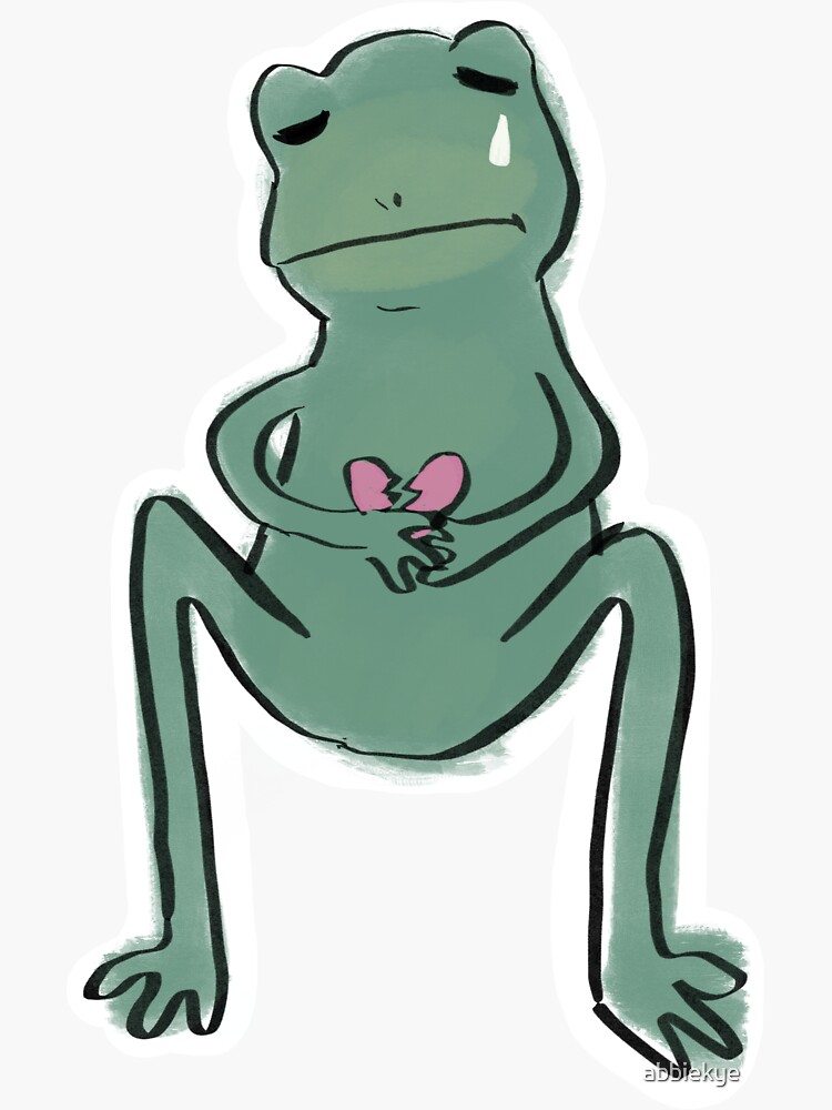 "Sad Frog " Sticker by abbiekye | Redbubble