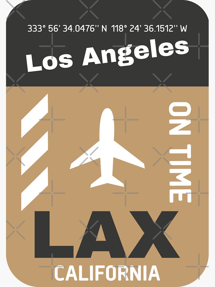 "LAX Airport Lucky brown travel USA" Sticker for Sale by Aviators ...