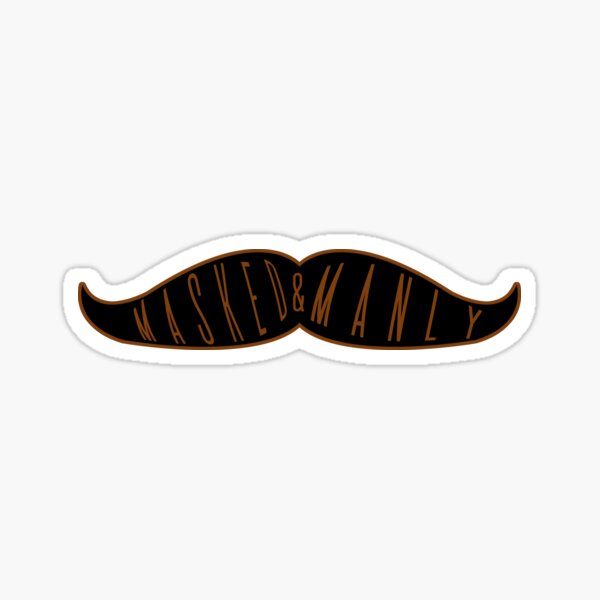 "Manly Mustache Mask" Sticker for Sale by YouAreHereArt | Redbubble