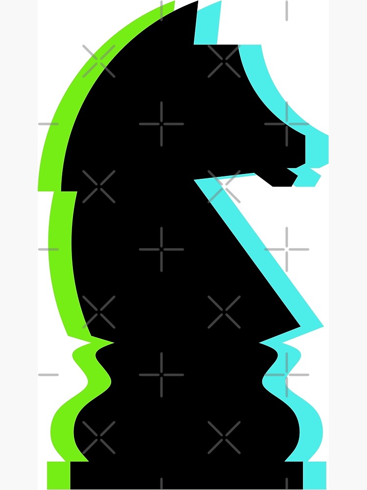 Lámina fotográfica «Trippy Knight Piece (verde neón y azul neón)» de ...