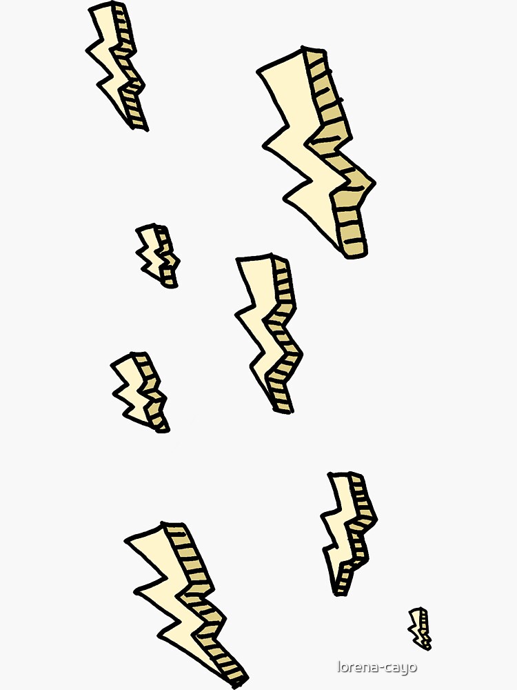 "Yellow lightning sticker pack" Sticker for Sale by lorena-cayo | Redbubble