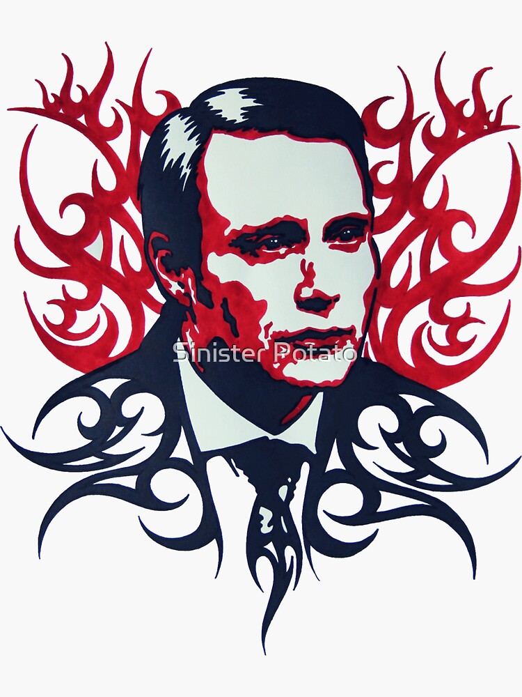 "Hannibal Lecter" Sticker by sinister-potato | Redbubble