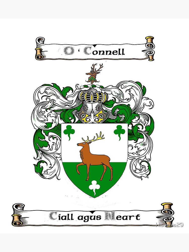 "O'Connell Family Crest and Motto" Poster for Sale by Hibernia29 ...