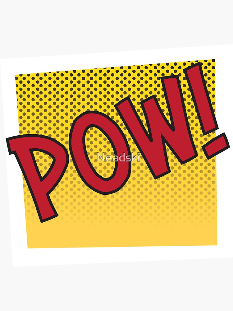 "Pow Super Hero Comic Book, retro, vintage, " Sticker by Neadski ...