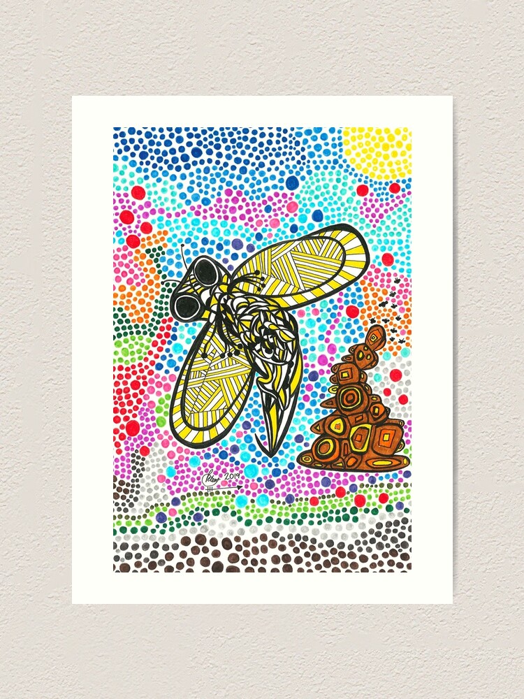 "Funky Bee" Art Print for Sale by Pjohnstonesart | Redbubble