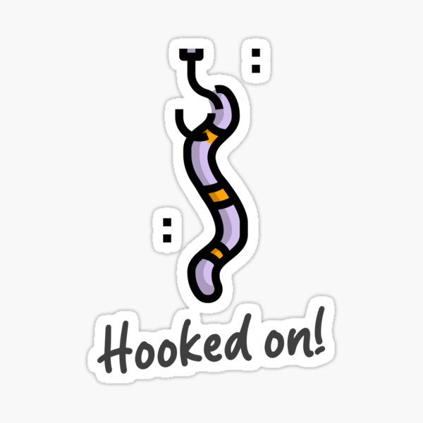 "Hooked ON!" Sticker for Sale by SeaVibess | Redbubble
