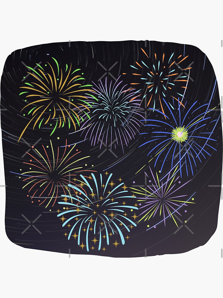 "Hanabi Japanese Fireworks Design" Sticker for Sale by DCXDesigns ...