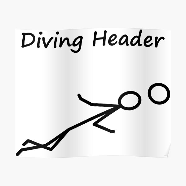 "Football stickman diving header" Poster by Bammodesigns | Redbubble