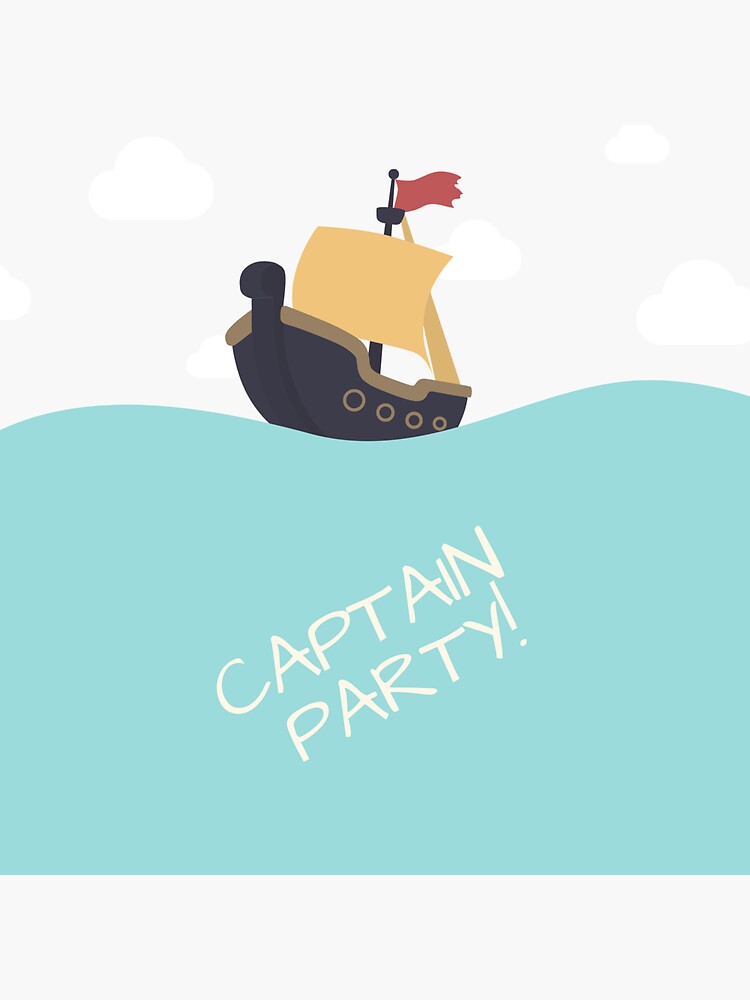 "Captain Party" Sticker for Sale by SeaVibess | Redbubble