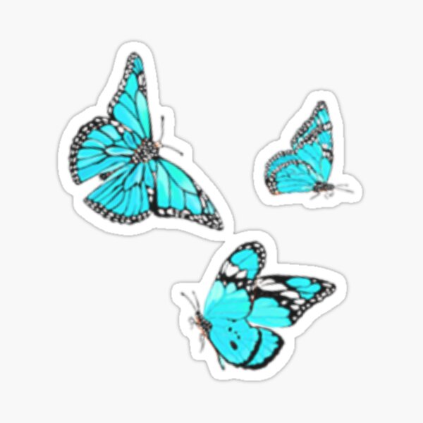 "blue butterfly sticker pack" Sticker by HBCstickers | Redbubble