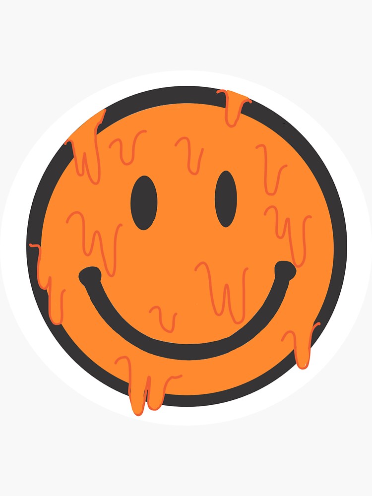 "Dripping smiley face " Sticker by LaurenCastano | Redbubble
