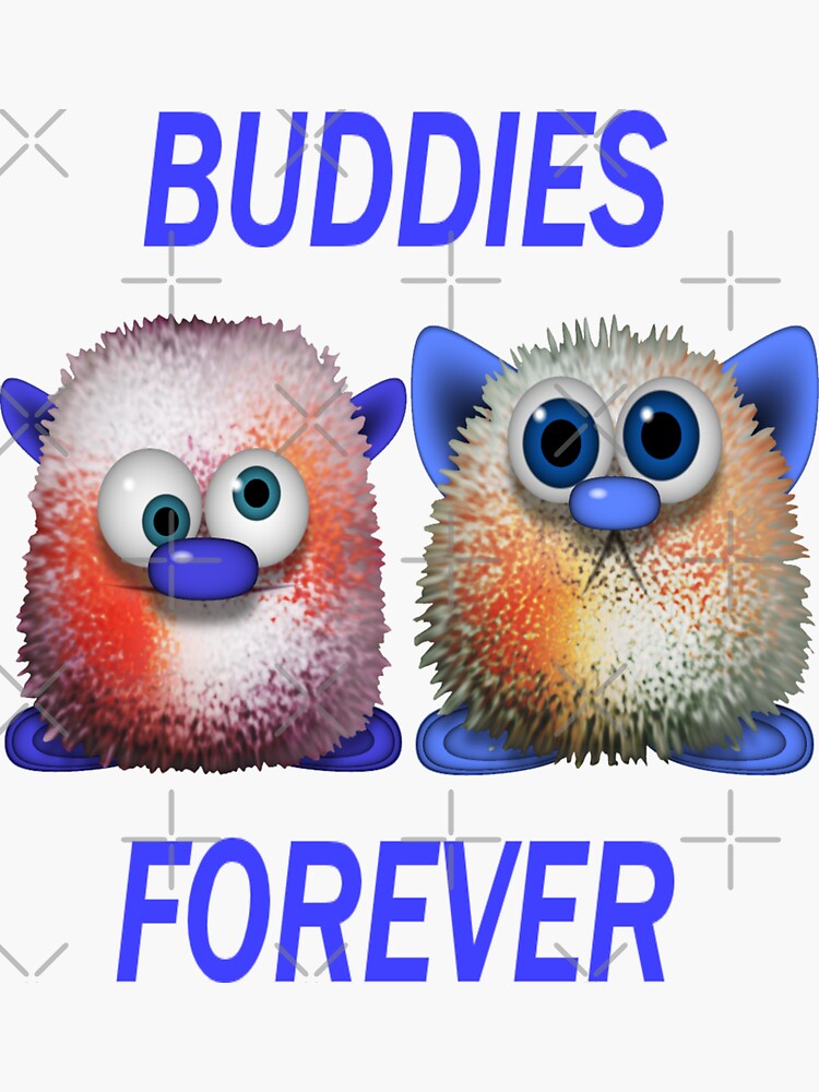 "Buddies Forever .. fluffy space aliens" Sticker by LoneAngel | Redbubble