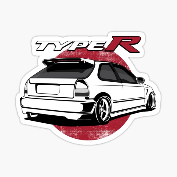 "Honda Civic Type R - EK" Sticker for Sale by mtsala illustrations ...