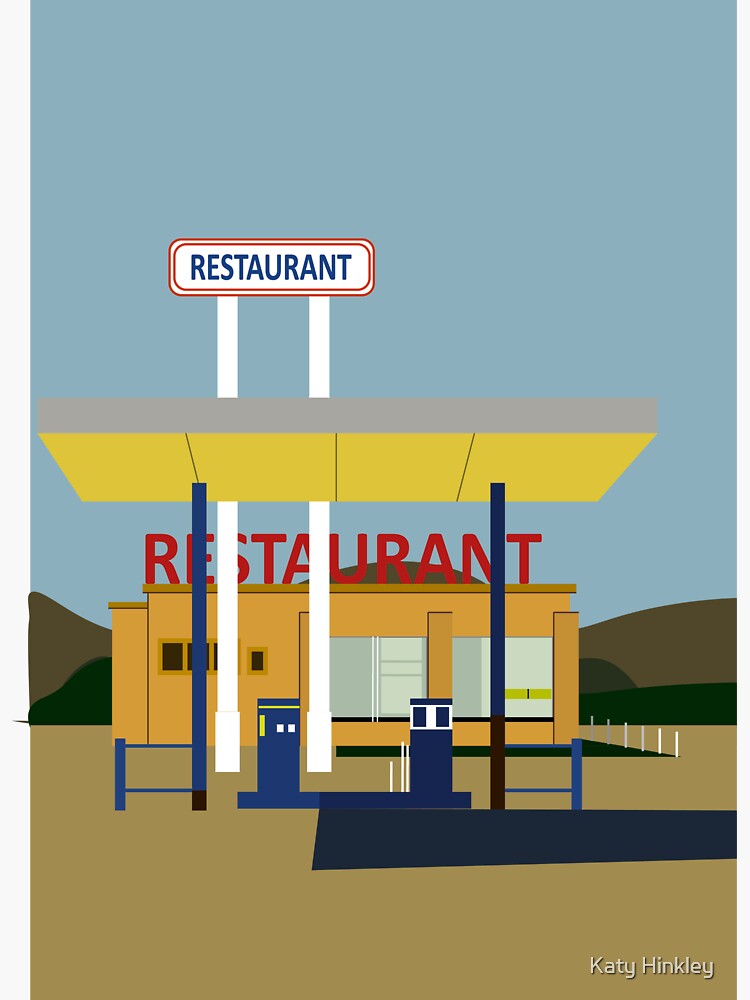 "Gas station restaurant" Sticker by lerainbowllama | Redbubble