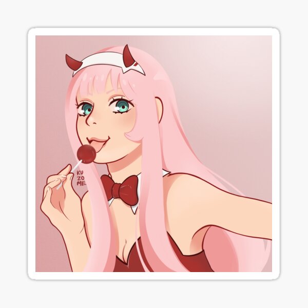 "Zero Two 002 " Sticker for Sale by kuzome | Redbubble