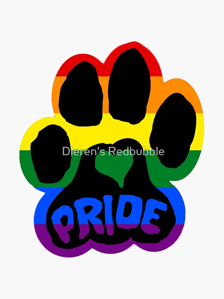 "Gay Pride Paw" Sticker for Sale by -Dieren- | Redbubble