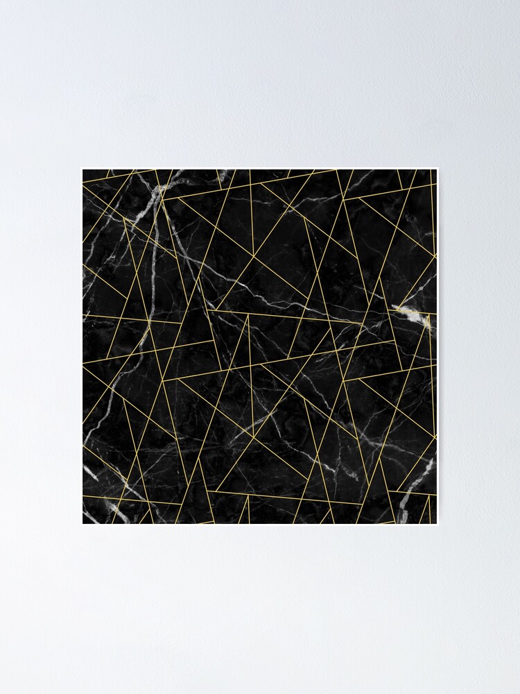 "Geometric gold on black and white marble" Poster by Dutch-Design ...