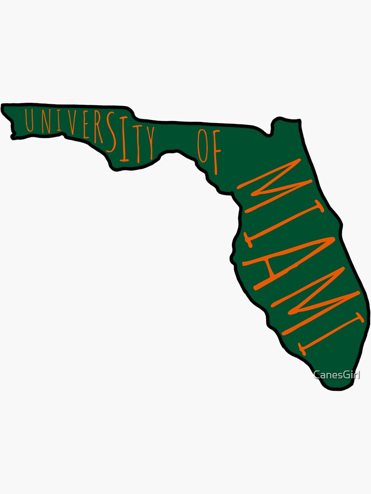 "UM state florida design" Sticker for Sale by CanesGirl | Redbubble